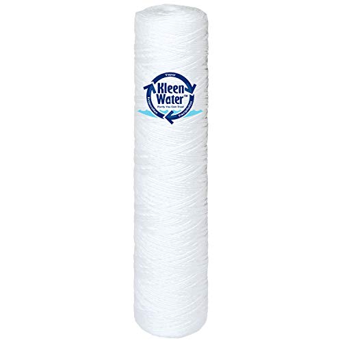 KleenWater String Wound Water Filter Cartridges, 4.5 X 20 Inch, 50 Micron, Made in USA, Compatible with Watts SF5-20-425, Pentek WP5BB20P, WP5BB20P, Pack of 3 Replacement FIlters with WS03X10039 O-Ring