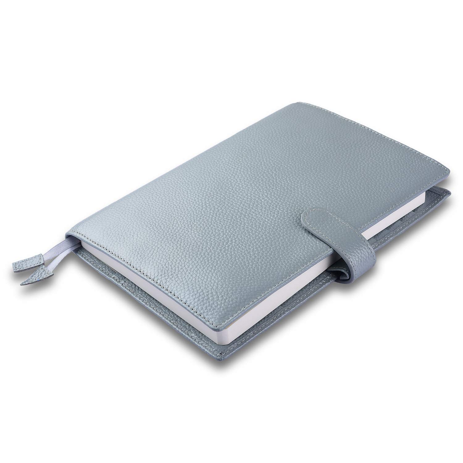 Genuine Leather a5 Planner Cover Personal Organizer, Compatible with Stalogy Hobonichi A5 Size Planner Notebooks (Lychee-Bluish Grey)