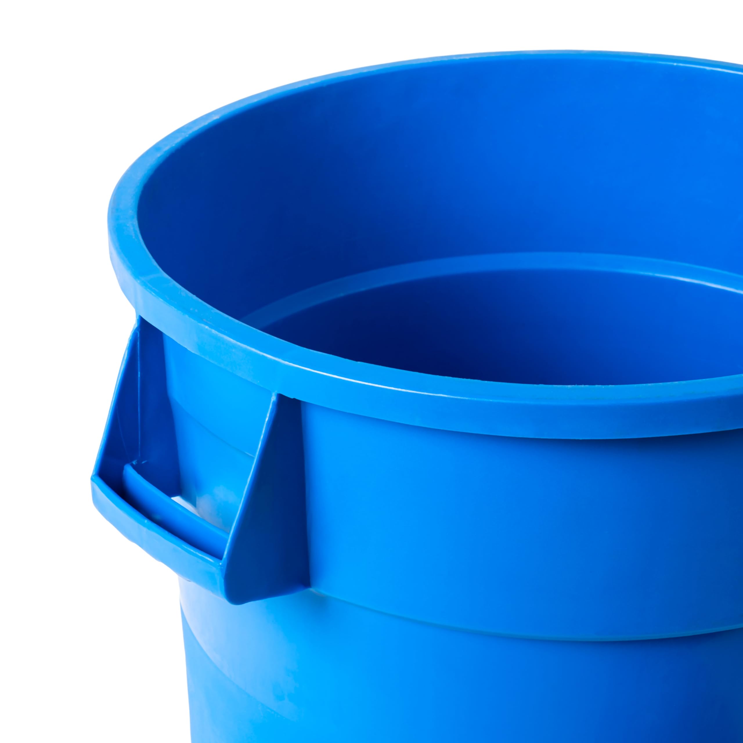MOLFAR 5 Pack! Blue 32 Gallon Commercial Trash Can with Lid – Heavy-Duty, Plastic for Indoor and Outdoor Use, Snap-On Lid for Secure Closure, Ideal for Restaurants, Offices, and Public Spaces