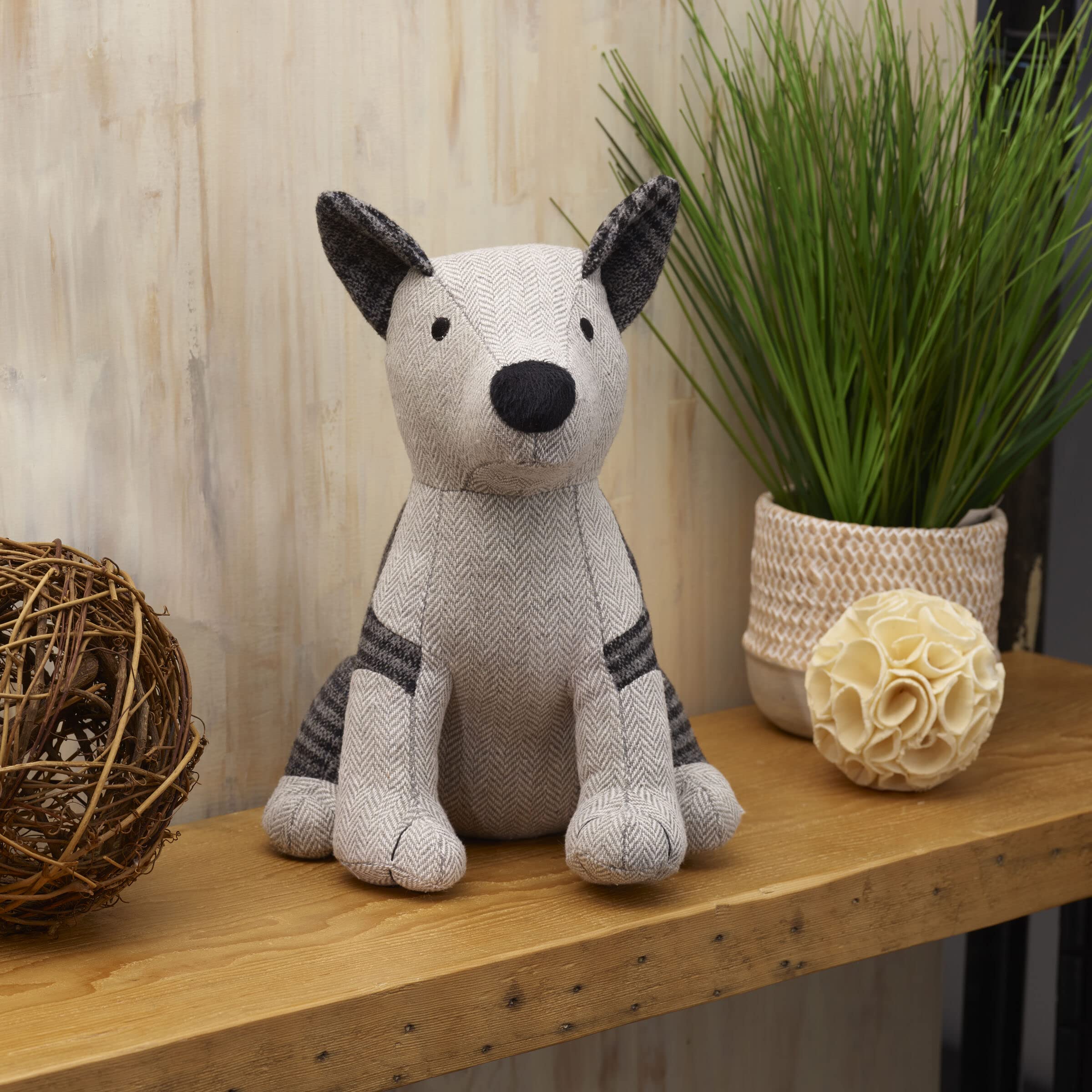 Elements 8.66x11.02x11.02 Inch Gray Dog Weighted Fabric Door Stopper