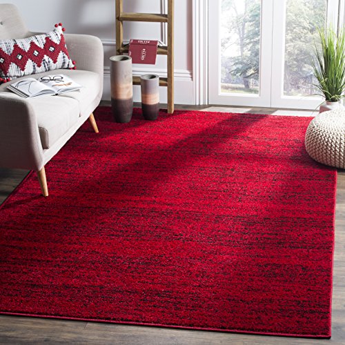 SAFAVIEH Adirondack Collection Area Rug - 6' x 9', Red & Black, Modern Abstract Design, Non-Shedding & Easy Care, Ideal for High Traffic Areas in Living Room, Bedroom (ADR117F)