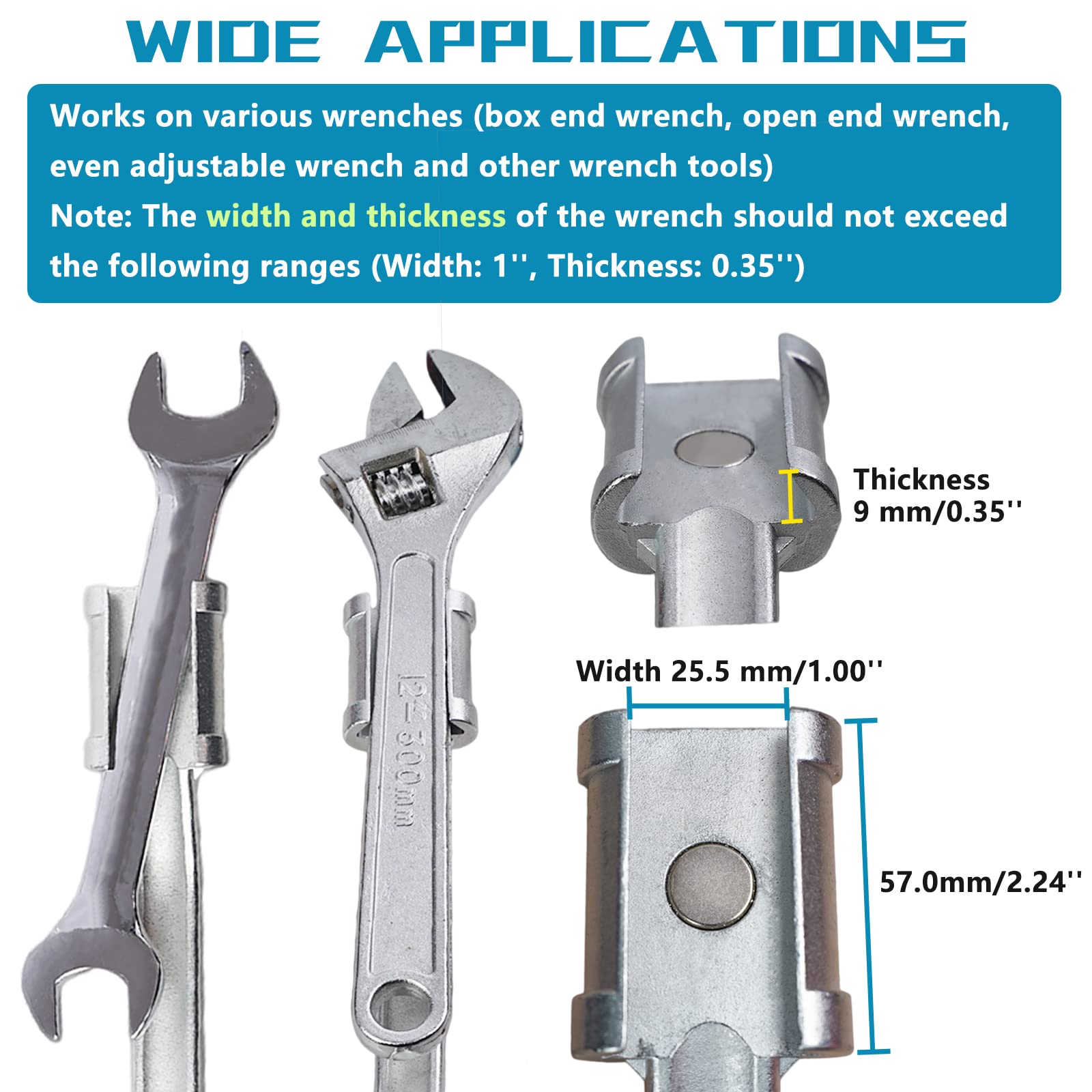 GIMYUAN Mangetic Wrench Extender Bar, 13.5 Inch Extension Wrench Tool with 1/2 Inch Square Hole for Universal Wrenches Mechanic Torque Multiplier Tool, Silver