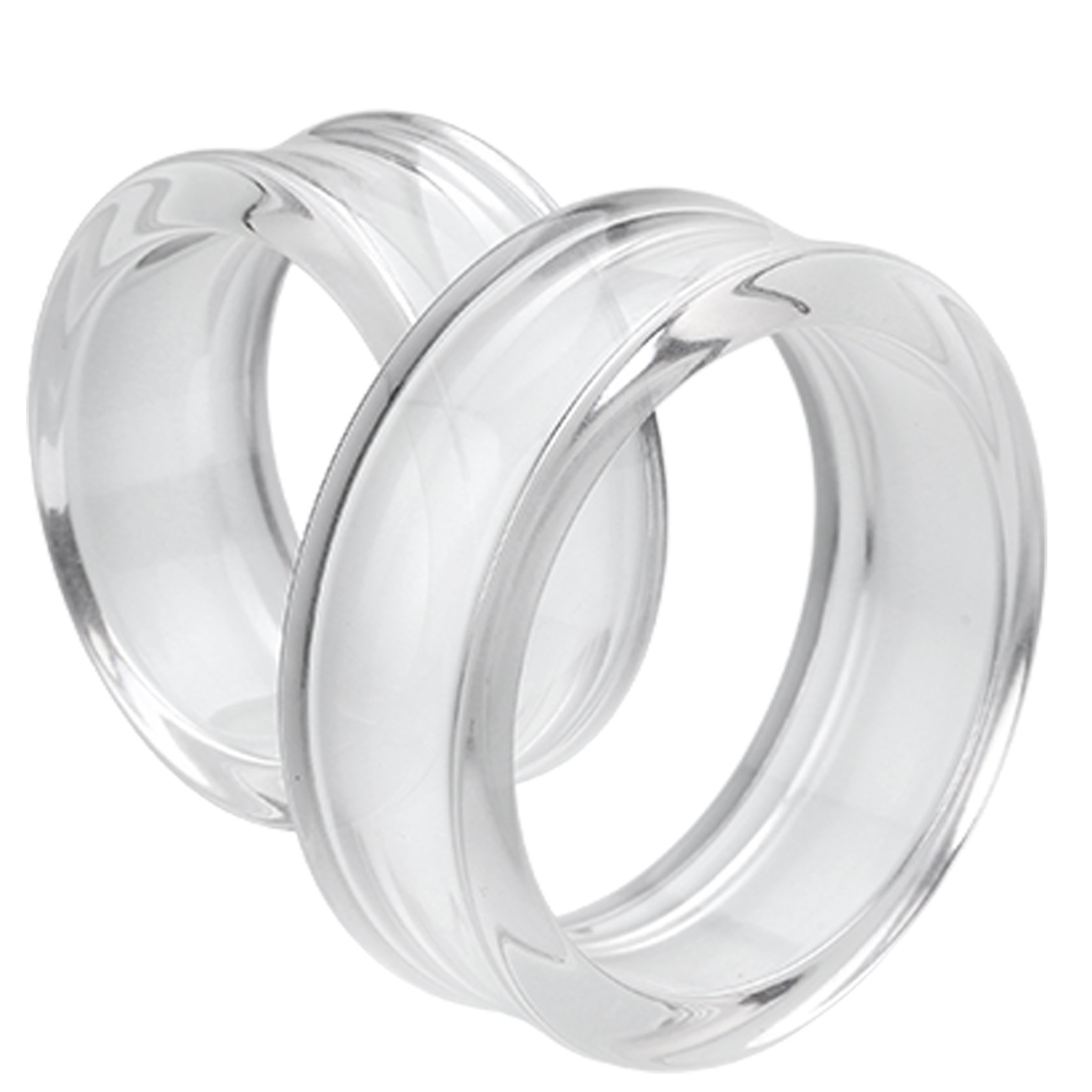 Cosmic - Plugs Supersize Acrylic Double Flared Ear Gauge Tunnel Plug - 1-3/4" (44mm) - Clear - Sold as a Pair