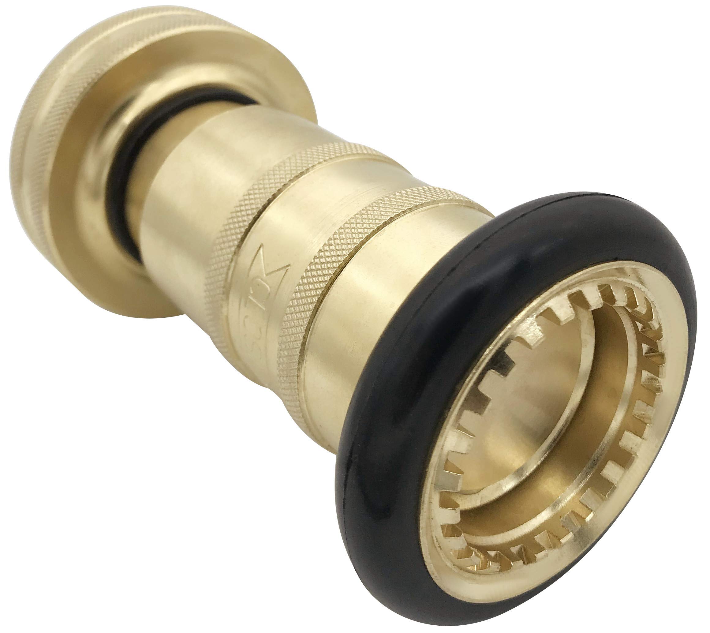 RosyOcean 2 Inch NPSH Fire Hose Nozzle Brass Fire Equipment Industial Heavey Duty Spray Jet Fog Nozzle