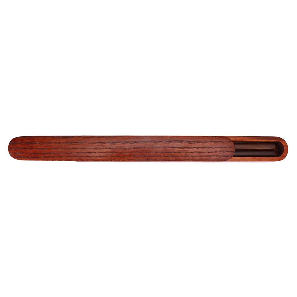 Fdit Portable Wooden Chopsticks Japanese Style Chopsticks with Pull-out Wood Color Chopsticks Box Case Tableware Dinnerware(Deep)