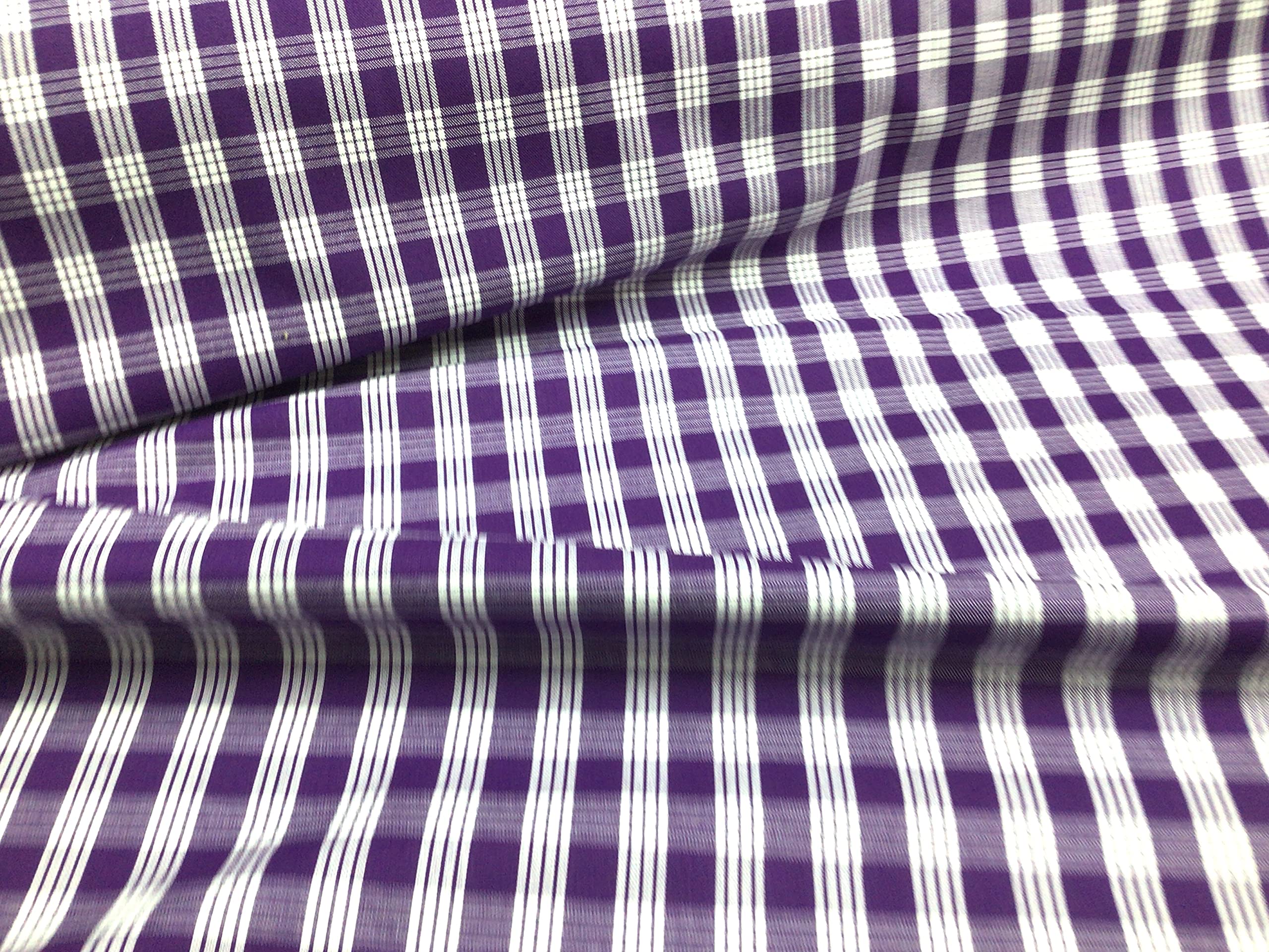 Purple Palaka Woven Cotton Hawaiian Print Fabric by The Yard
