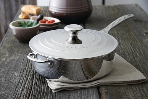 Le Creuset Tri-Ply Stainless Steel Saute Pan, 3 qt.
