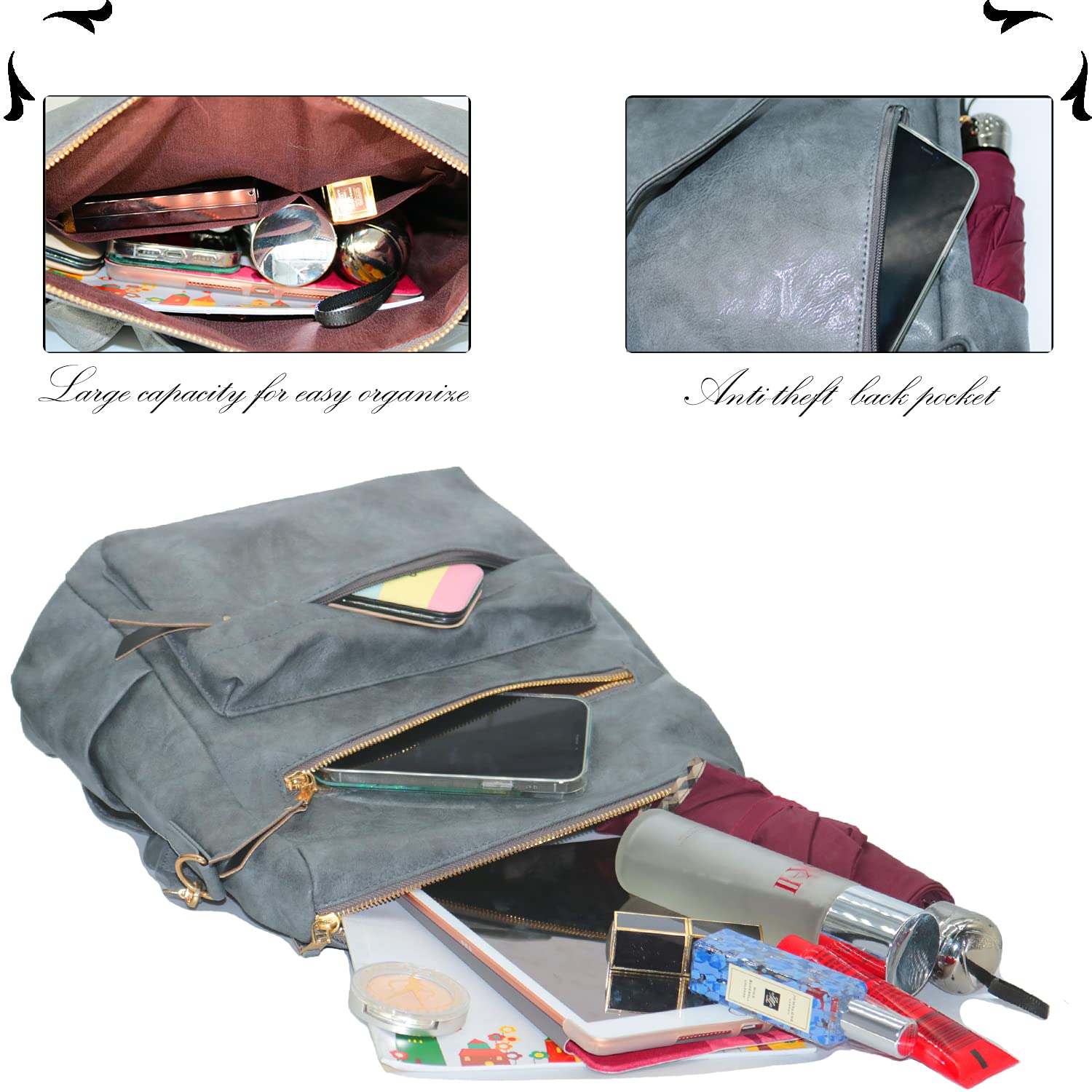 EHLJVZ Women Backpack Leather Purse Shoulder Bags Ladies Large Handbag