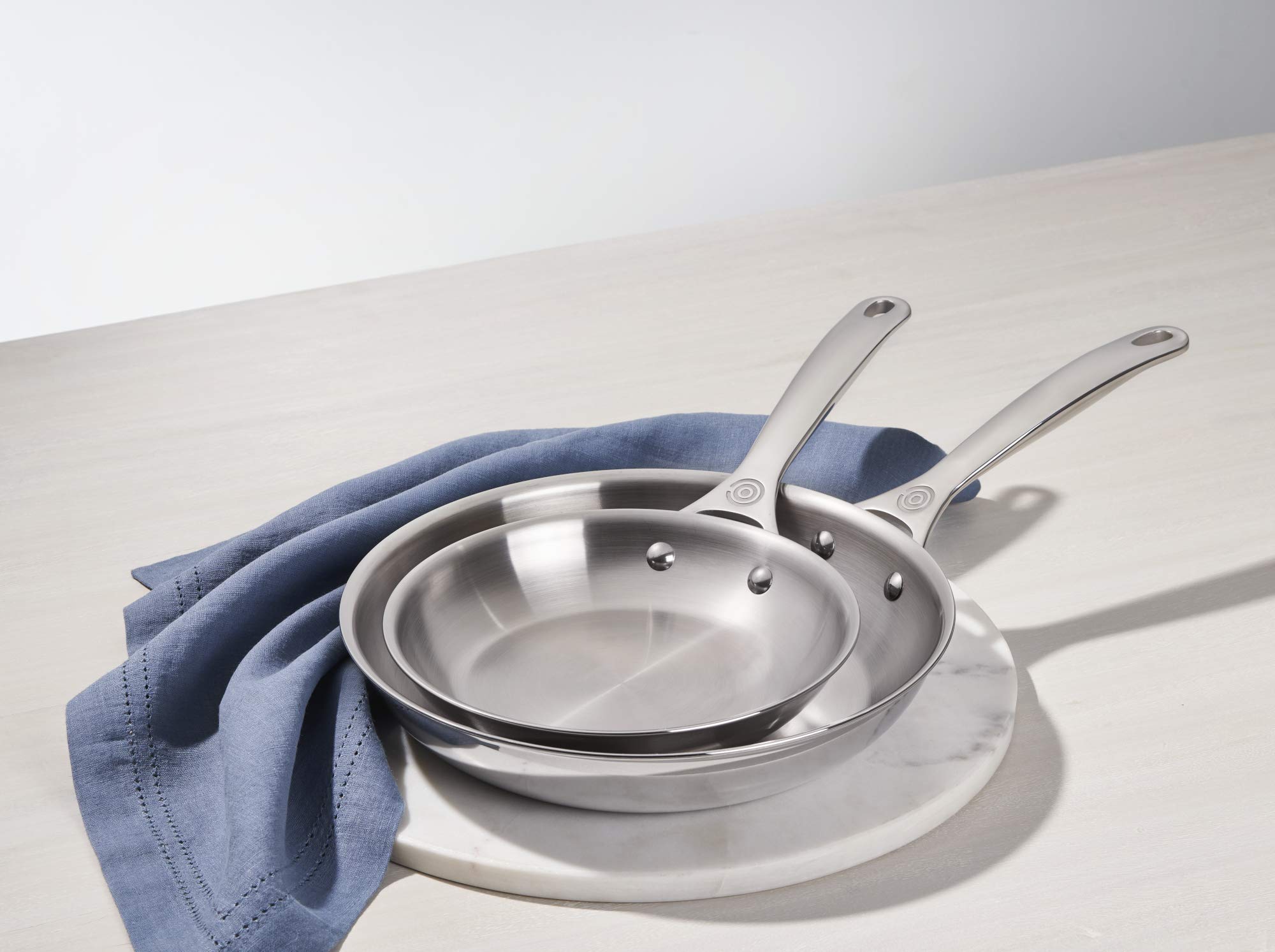 Le Creuset Tri-Ply Stainless Steel 2 pc. Fry Pan Set, (8" Fry Pan & 10" Fry Pan)