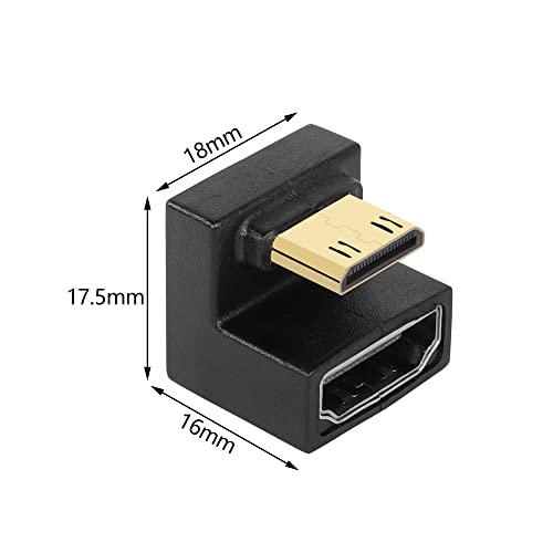 GINTOOYUN U Shape Mini HDMI to HDMI Adapter 8K Mini HDMI Male to 180 Degree HDMI Female Extension Adapter for Camera,Laptop,Tablet,HDTV,Projector 2 PCS(UP)