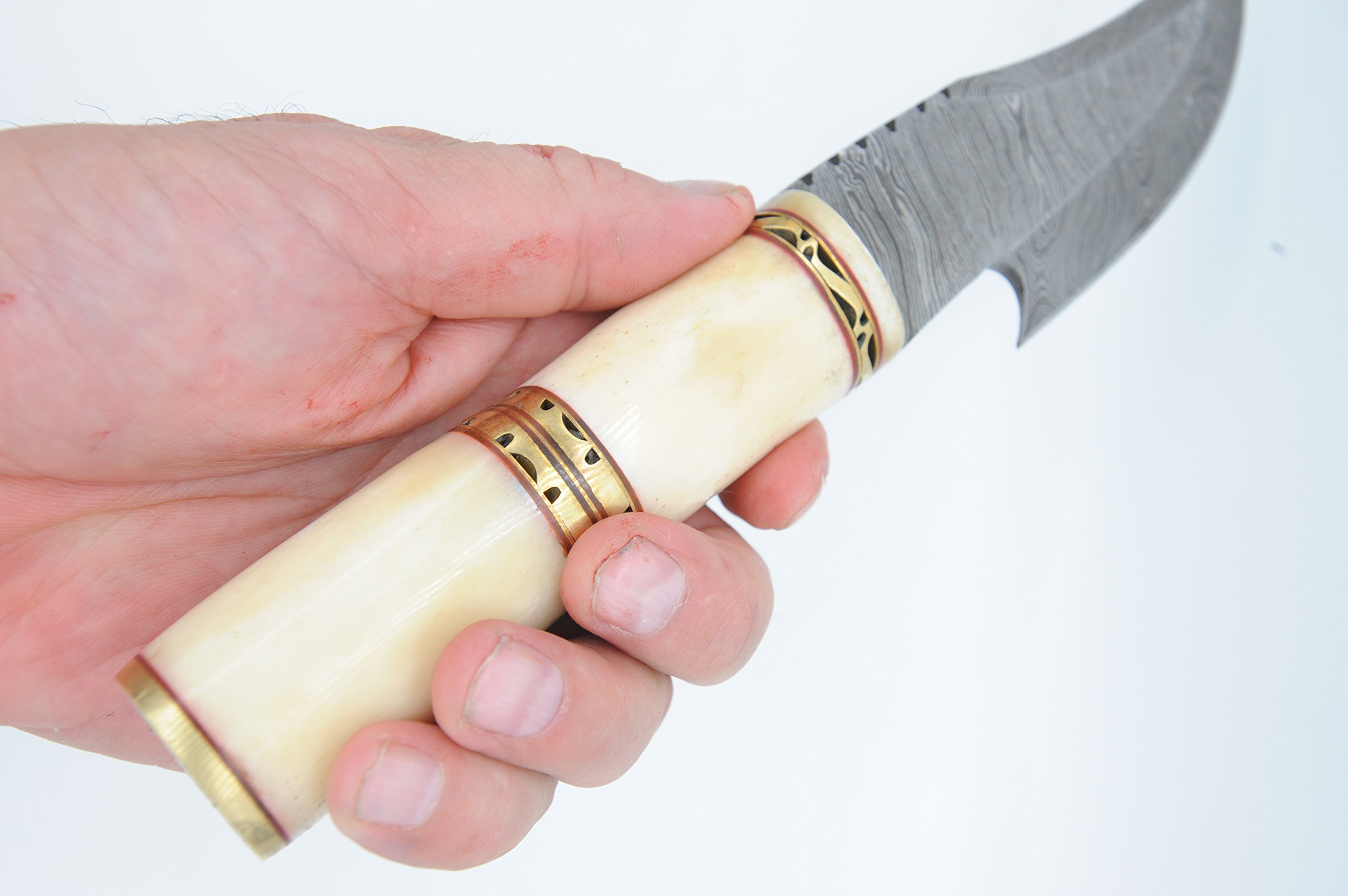 DKC Knives DKC-817 Katmandu Damascus Steel Hunting Knife 13.5oz 5.5" Blade 10.5" Long
