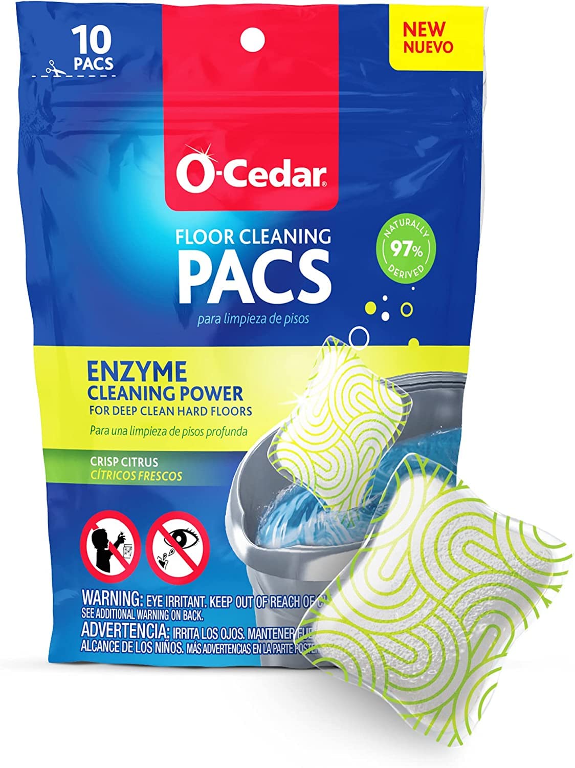 O-Cedar EasyWring RinseClean Microfiber Spin Mop & Bucket Floor Cleaning System with Citrus and Lavender Pacs (Variety Pack)