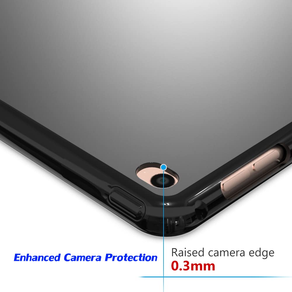 Puxicu Case for iPad 6th/5th Generation 2018&2017, Slim Design Matte TPU Rubber Soft Skin Silicone Protective Cover for iPad 9.7 Inch 2018 (6th Generation) / 2017 (5th Gen) 9.7" Tablet - Black