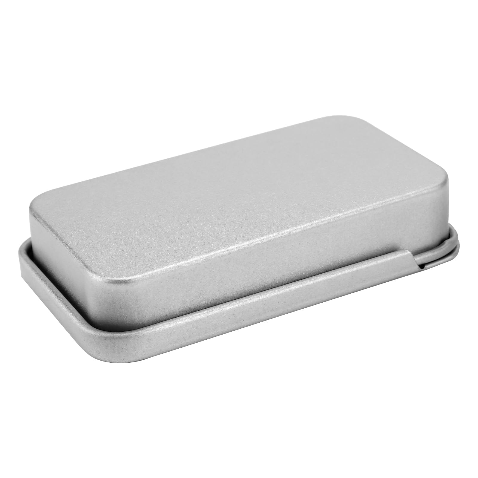 SHEUTSAN 60 PCS Metal Slide Top Tin Containers, 2.36 x 1.33 x 0.43 Inch Metal Rectangular Sliding Lid Tin Boxes, Small Slide Top Box for Candles Jewelry Crafts
