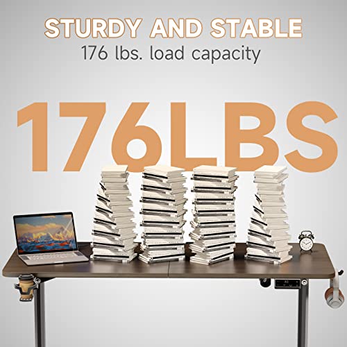 Dripex Adjustable Electric Standing Desk, 55 inch, Grey Brown