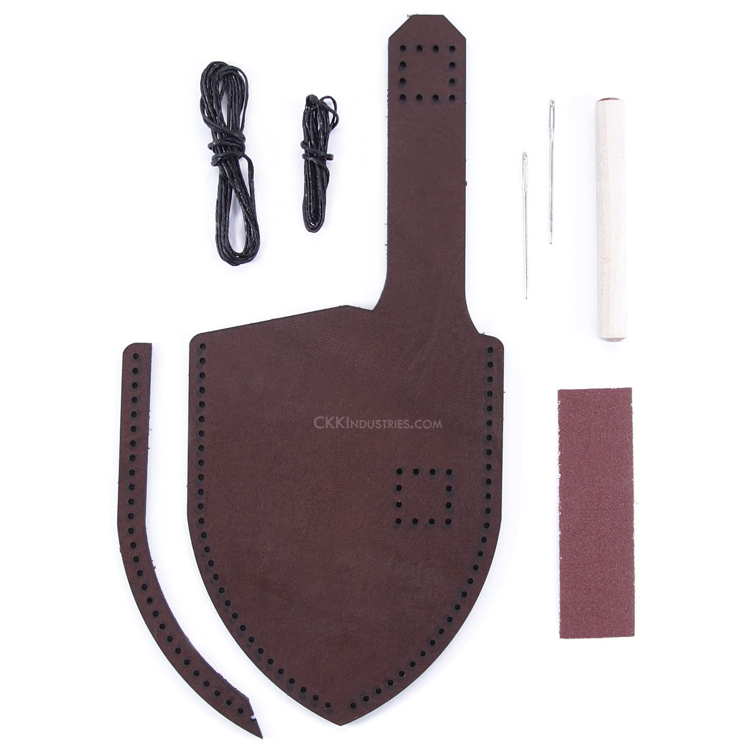 Leather Knife Sheath Kit - Premium - (Fits Up To 5.0 Inch Blades) - 8-9oz Cowhide Leather - (Espresso) - USA Made - With Integrated Belt Loop