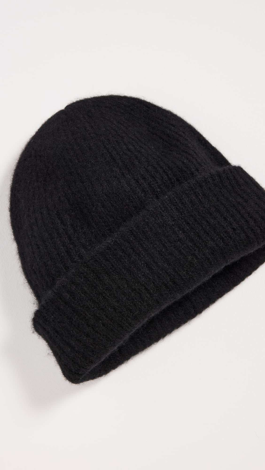 White + Warren Women's Cashmere Plush Rib Beanie, Black, One Size