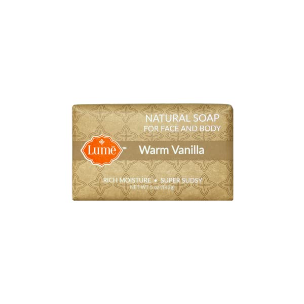 Lume Soap for Face and Body - Free from Parabens, Phthalates, and Artificial Dyes - Hypoallergenic and Safe for Sensitive Skin - Single Bar (Warm Vanilla)