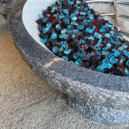 Hawaiian Dusk - Fire Glass and Lava Rock Blend for Indoor and Outdoor Fire Pits or Fireplaces | 10 Pounds | 3/8 Inch - 3/4 Inch