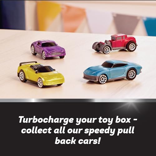Driven by Battat β Turbocharge Pullback Vehicles β Toy Set with 4 Cars β Race Car Toys and Playsets for Kids Aged 3 and Up
