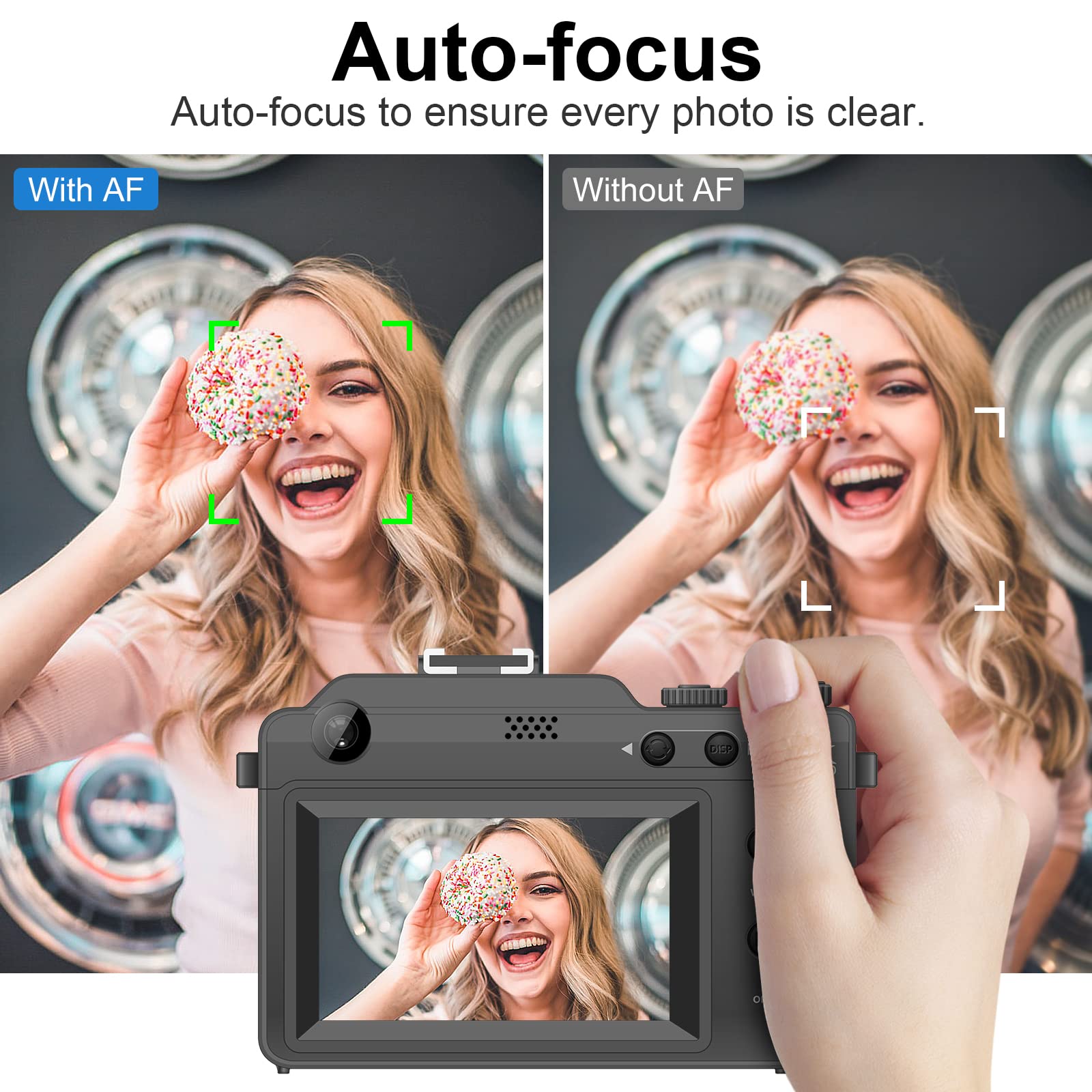 Digital Camera,4K Cameras for Photography,18X Digital Zoom,2 Batteries,32G TF Card,AutoFocus,Anti-Shake,Dual Camera,48MP Vlogging Camera for YouTube,Live Stream,Beginners Gray