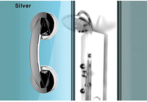 JanTeelGO Suction Grab Bar, Portable Suction Handle Bar Suction Grip Bar for Window Door Drawer Cabinet Mini Fridge Grab Puller (Silver)