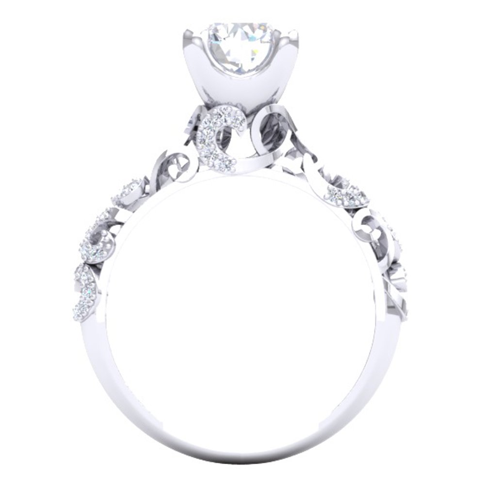 Dazzlingrock Collection Sterling Silver White Cubic Zirconia Split Shank Engagement Ring 2 1/2 CT, Size 7