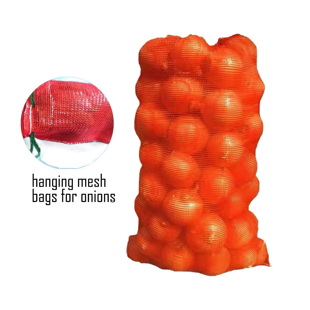 deebree 50pcs Extra Large Mesh Storage Produce Bags Reusable Vegetable Storage Bags 60 lbs Onion Storage Washable Net Bags 21β x 32β Pack of 50