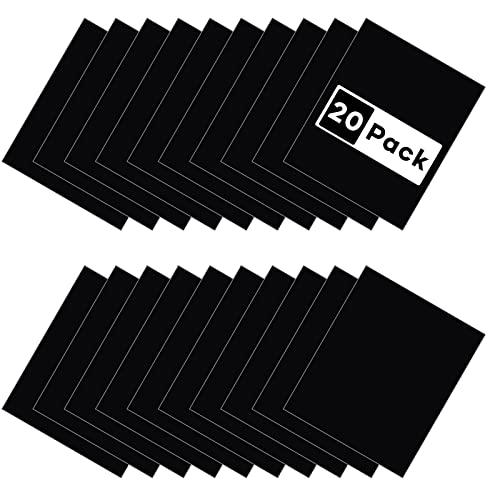 HTVRONT Black HTV Heat Transfer Vinyl Bundle: 20 Pack 12" x 10" Black Iron on Vinyl for T-Shirt, Black Heat Transfer Vinyl for Cricut, Silhouette Cameo or Heat Press Machine