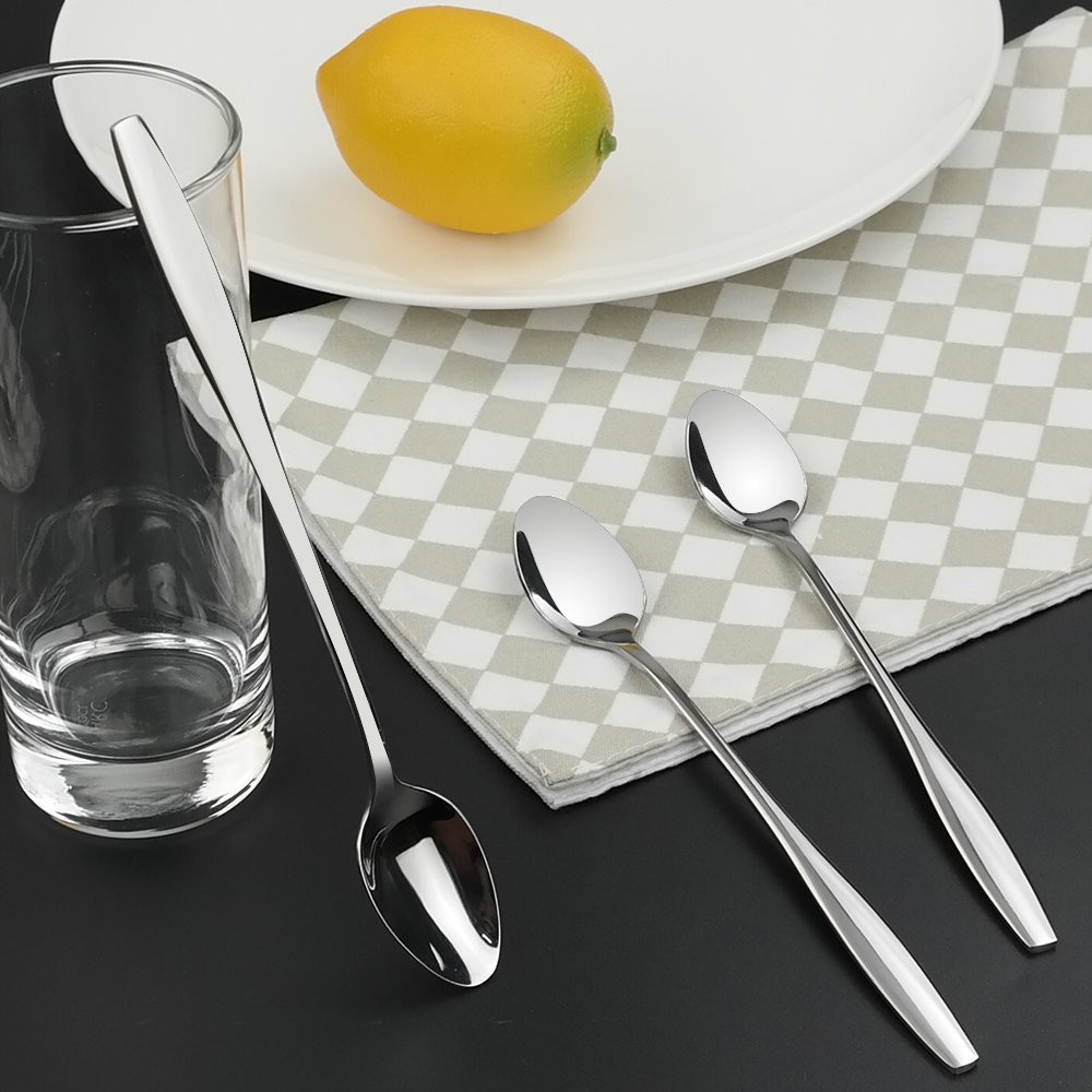 Ggbin 7.5-Inch Ice Tea Spoons, Stainless Steel Long Handle Stirring Spoons, 12 Pieces