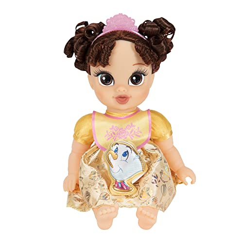 Disney Princess Belle Baby Doll Deluxe with Tiara, Carrier, Plush Friend, Pacifier, Bib & Baby Bottle [Amazon Exclusive]