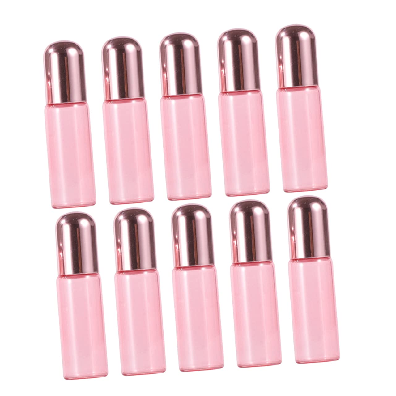 Lurrose 10pcs roller Mini Home - Women Sample Refillilable Perfume Oil Tube for Cosmetics Vials Size Lip Er Essential Vial Bottles Refillable Cosmetic Lid Small Ml Diffuser Travel Aroma