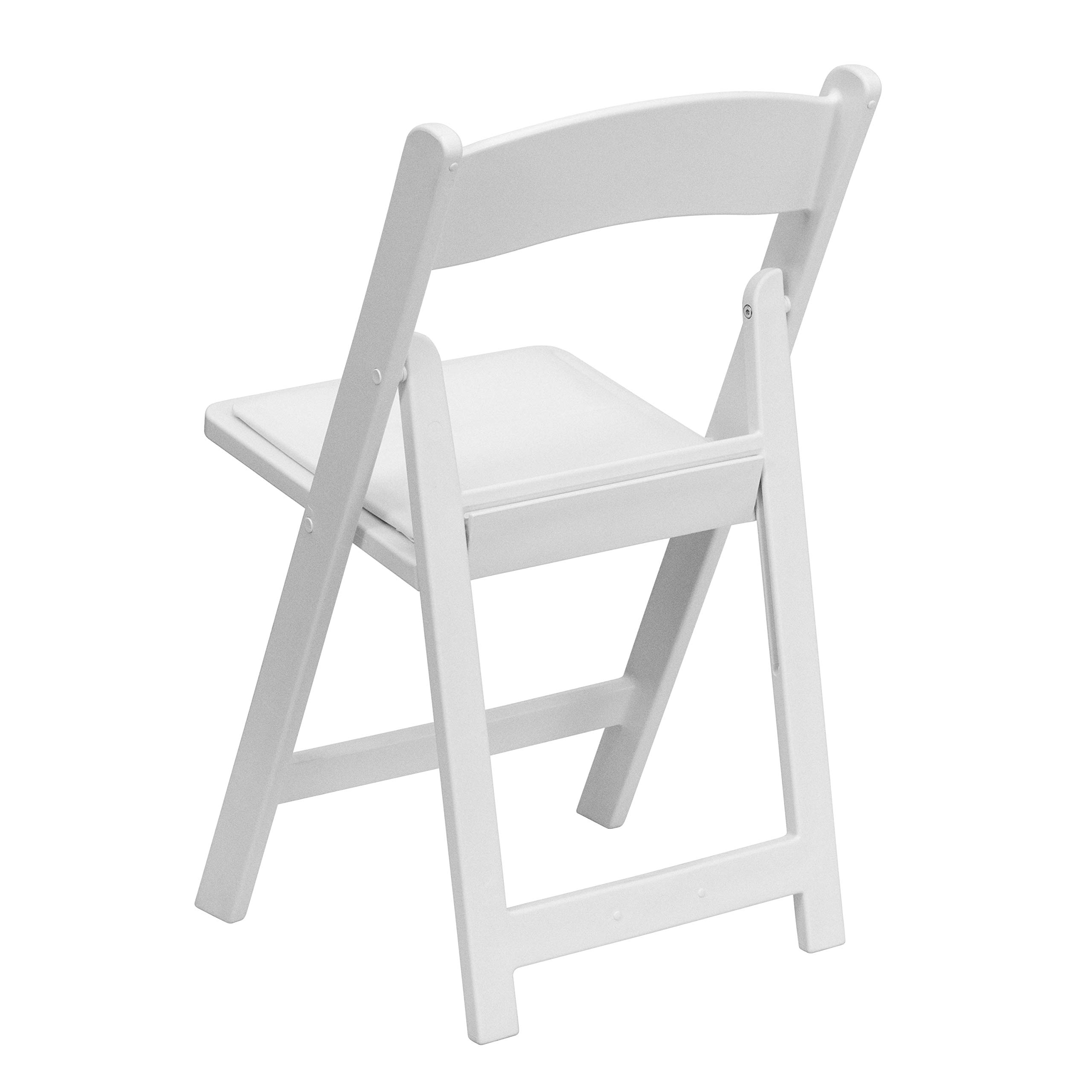 EMMA + OLIVER Folding Chair - White Resin β 2 Pack 800LB Weight Capacity Comfortable Event Chair - Light Weight Folding Chair