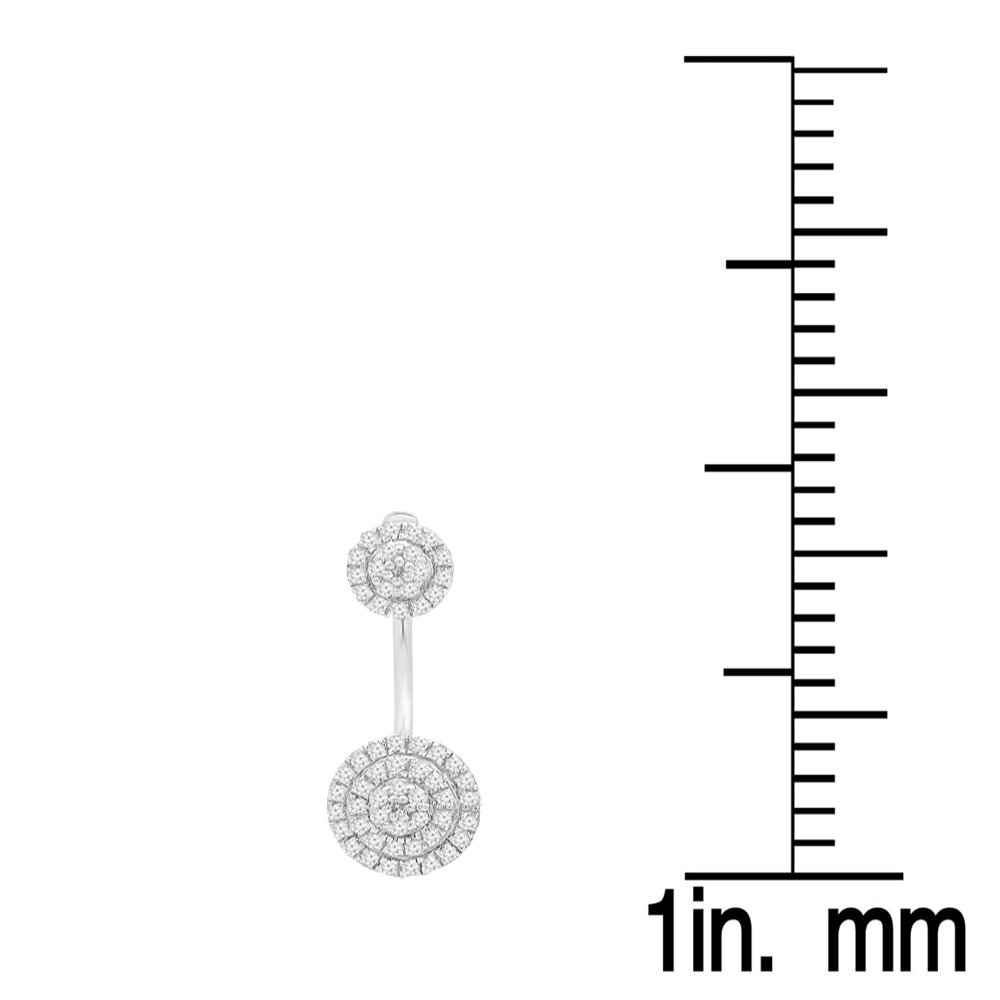 Dazzlingrock Collection 0.55 Carat (ctw) Round White Diamond Ladies Stud Earrings Jackets Set 1/2 CT, Sterling Silver