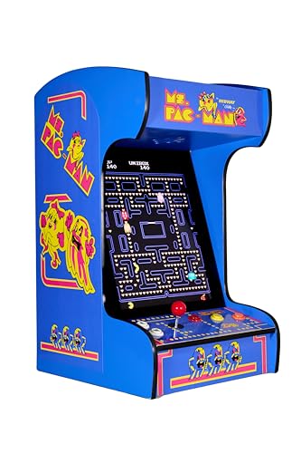 Doc and Pies Arcade Factory Classic Home Arcade Machine - Tabletop and Bartop - 60 Retro Games - Full Size LCD Screen, Buttons and Joystick (Blue)