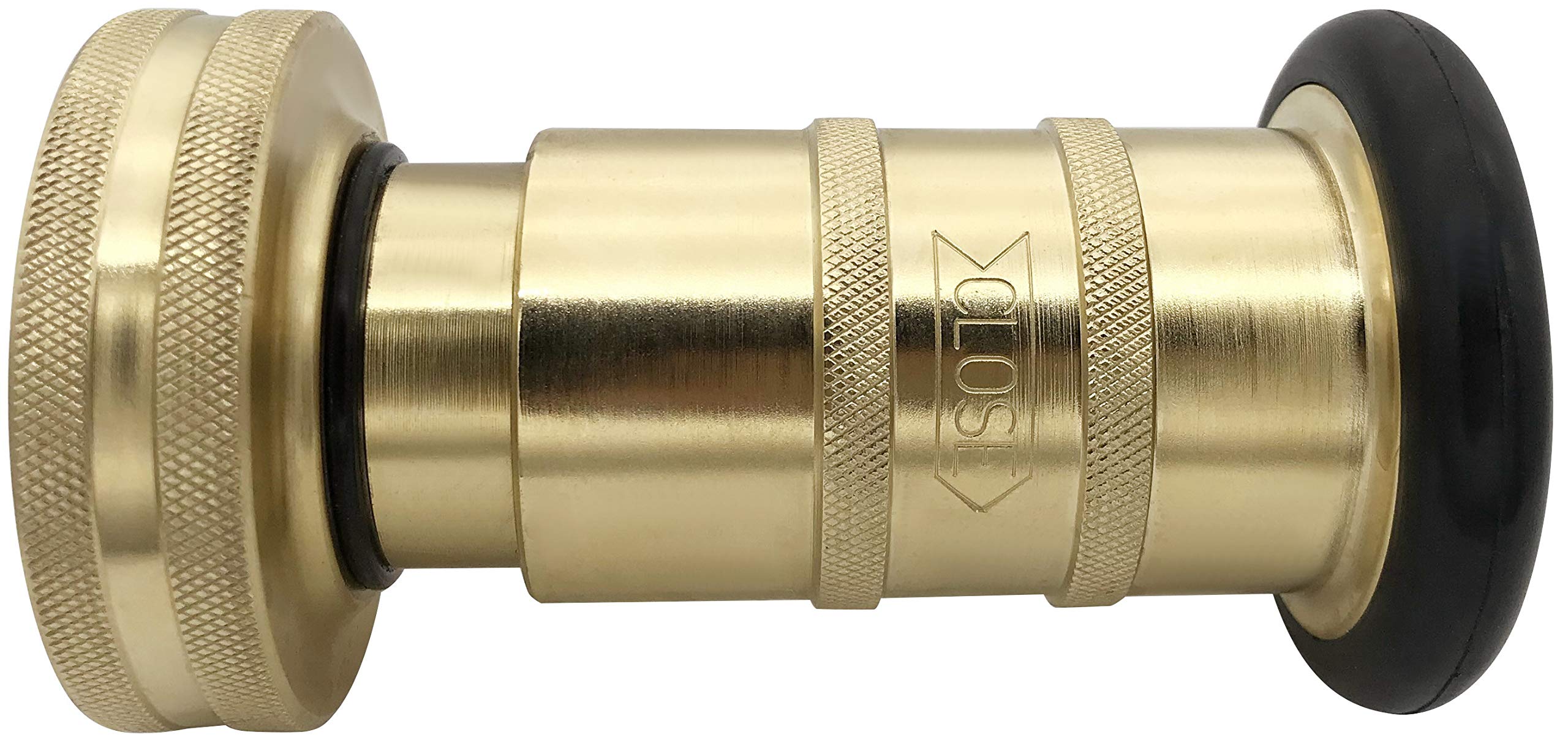 RosyOcean 2 Inch NPSH Fire Hose Nozzle Brass Fire Equipment Industial Heavey Duty Spray Jet Fog Nozzle