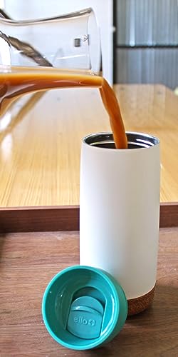 Ello Cole Vacuum-Insulated Stainless Steel Travel Mug, Teal, 16 oz
