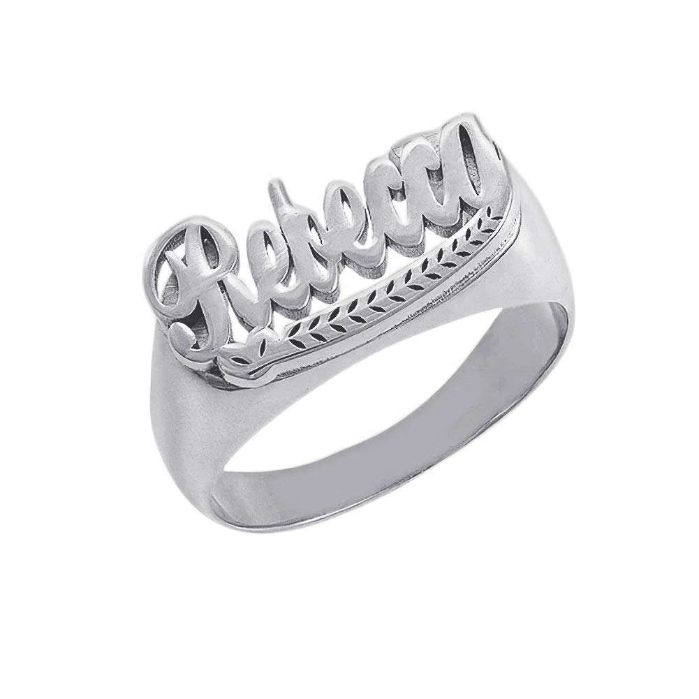 Custom Name Rings Sterling Silver Name Ring Personalized with Any Name Customized Jewelry Gift for Women Mom Girlfriend