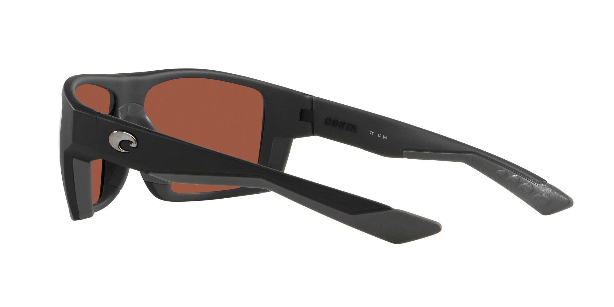 Costa Del Mar Mens Bloke Rectangular Sunglasses, Bahama Blue Fade/Grey Blue Mirrored Polarized-580G, 61 mm