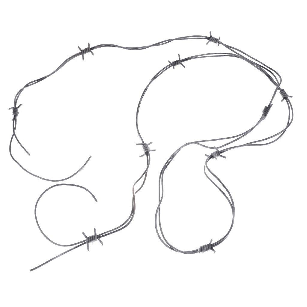 Nicky Bigs Novelties 8' Fake Silver Barbed Barb Wire Halloween Decoration Wire Prop Gray Garland