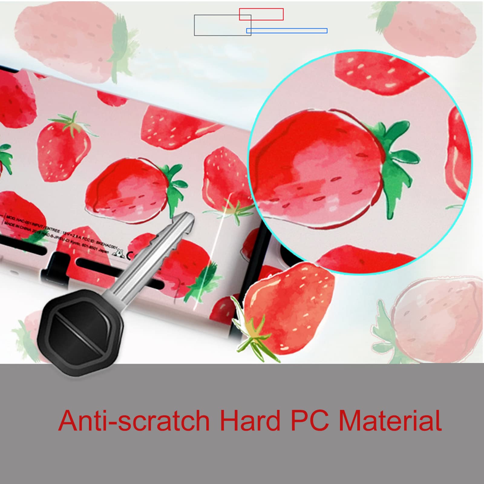 Dockable Protective Case Compatible with Nintendo Switch OLED Model 2021, Cute Red Nintendogs Protector Cover for and Joy-Con Controller 2Pcs Claw Silicone Thumb Grips (B002-B006)
