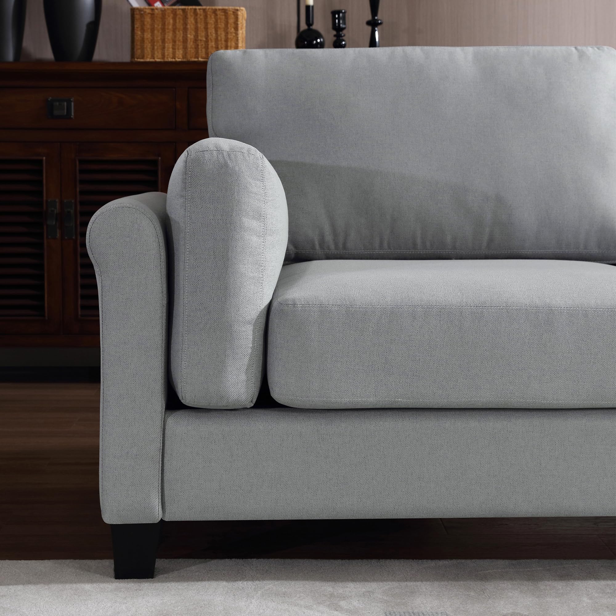 Morden Fort 79" W Sectional Sofa, Comfy 3 Seater Cloud Couch with Deep Seat, Removable Sofa Cushions and Solid Frame Modern Couches Home Sofa for Living Room Bedroom Apartment Lounge, Grey