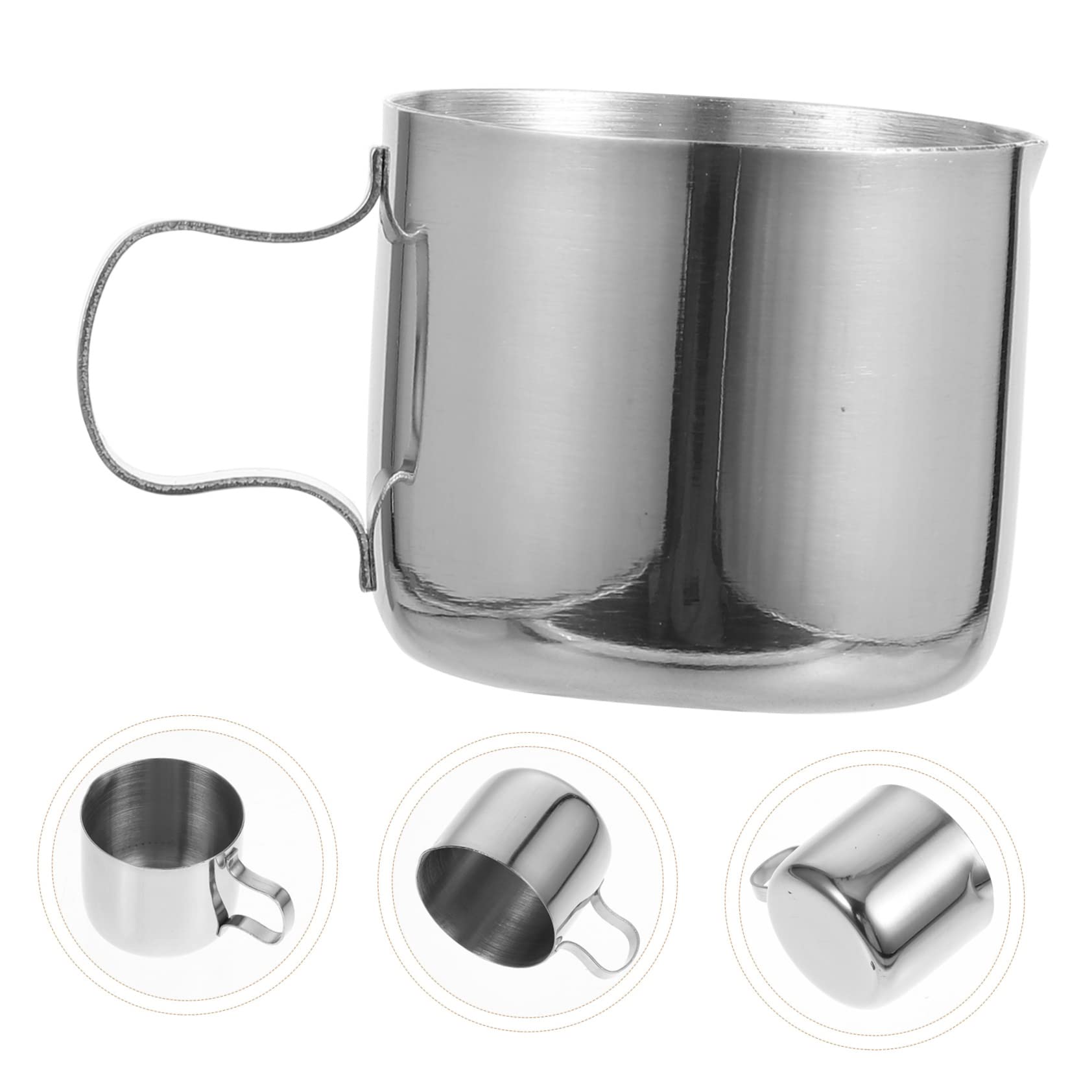 SHOWERORO 1pc Latte Coffee Cup Coffee Espresso Mini Coffee Pot Milk Frother Cup Espresso Steaming Pitchers Milk Frothing Cup Espresso Coffee Small Milk Cup Milk Tea Stainless Steel