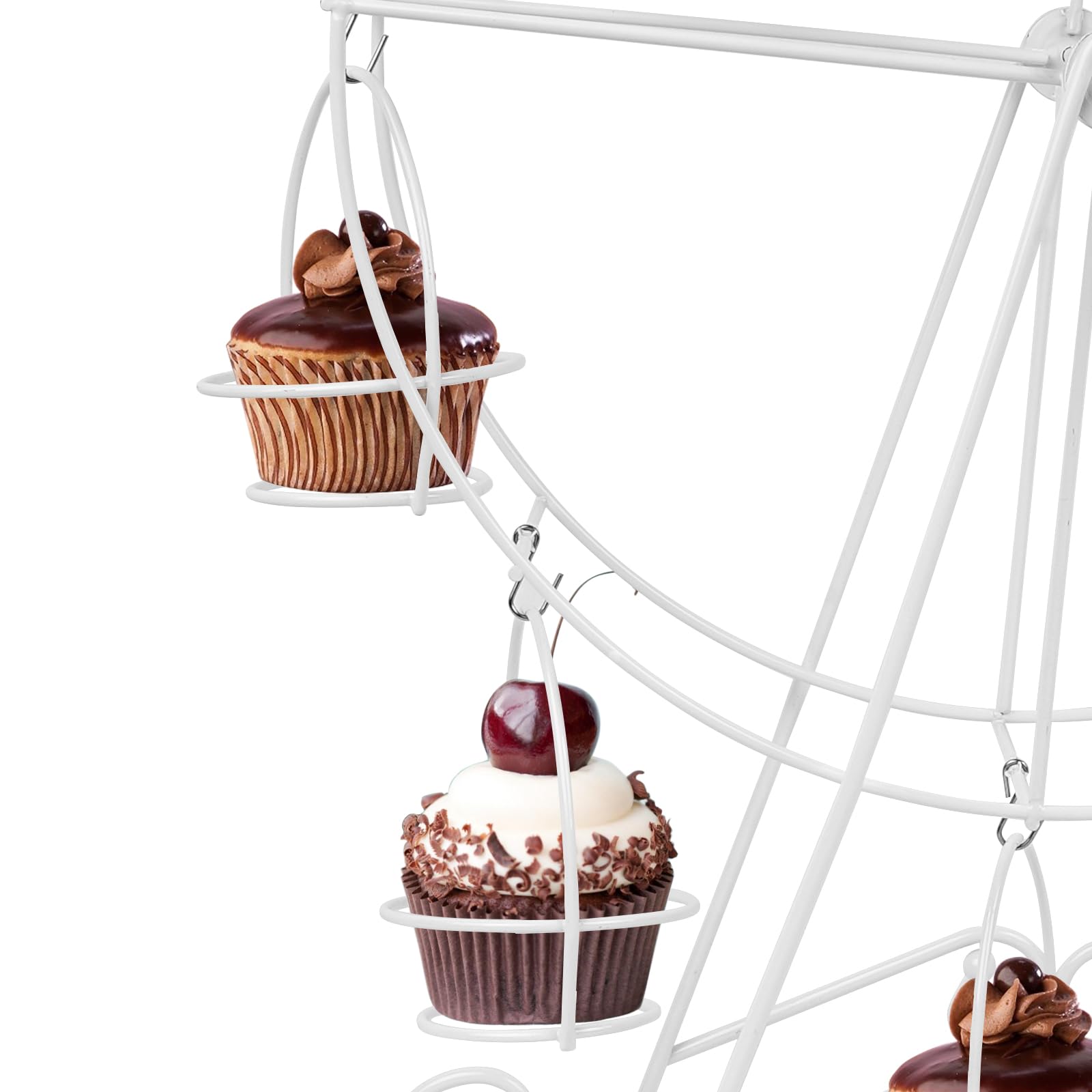 Ferris Wheel Cupcake Stand Dessert Serving Tray, Ferris Wheel Cupcake Stand for Carnival and Circus Theme Party Wedding Party Furnishing Accessories (White)
