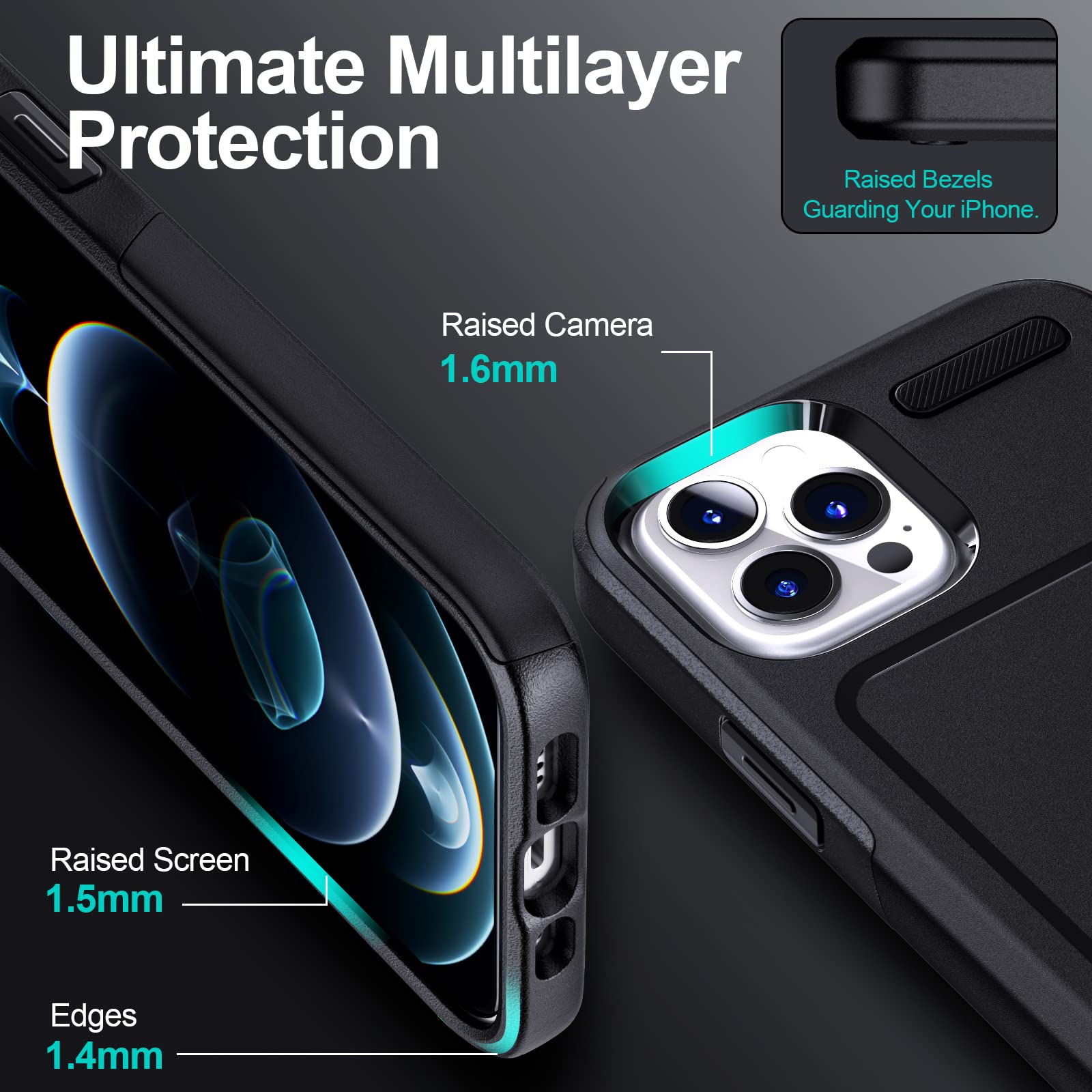 Elando Crystal Clear Phone Case Compatible with iPhone 12/12 Pro, Non-Yellowing Shockproof Protective Phone Case Slim Thin, 6.1 inch, Clear Purple