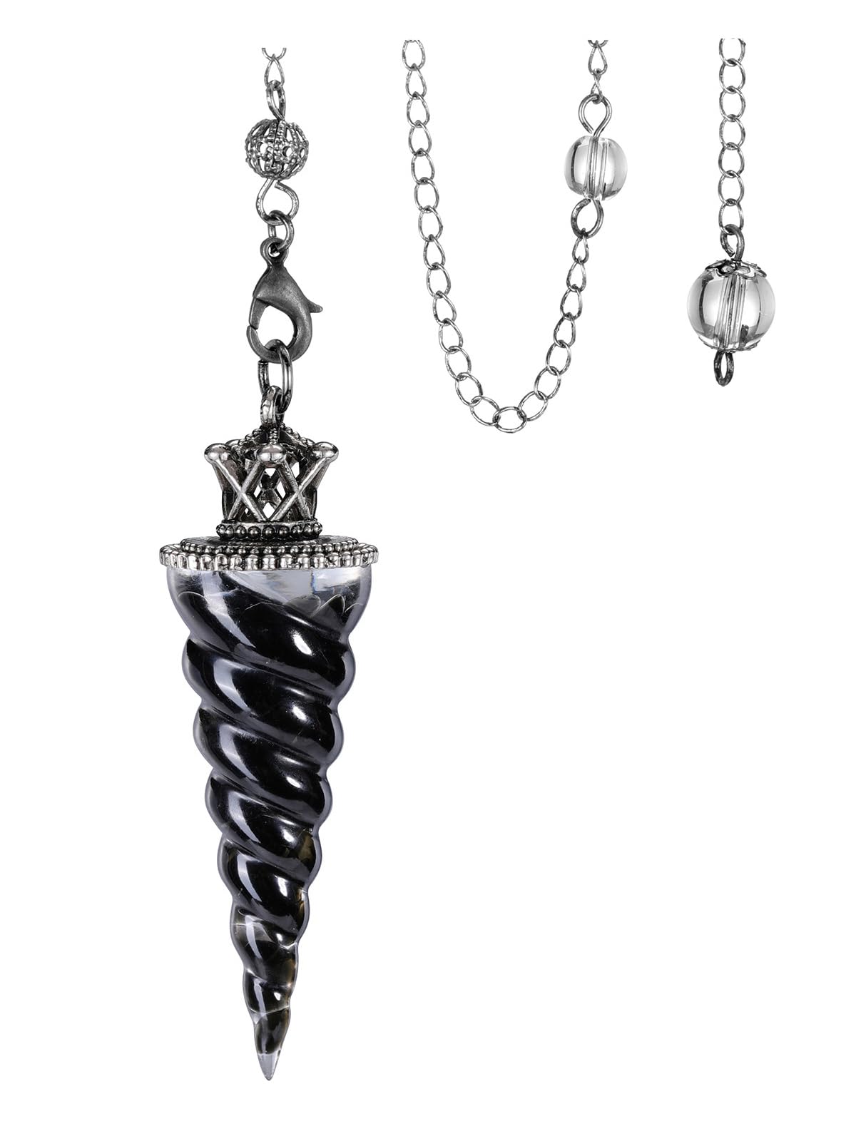 CrystalTears Amethyst Crystal Pendulum for Divination Healing Crystal Spiritual Point Gemstone Resin Dowsing Pendulum Crystal for Witchcraft Reiki Healing Meditation