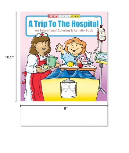 ZOCO - A Trip to The Hospital - Coloring Books (25 Bulk Pack, Without Crayons) - Hospital Supplies for Kids - Educational Games, Puzzles, Fun Activities for Kids