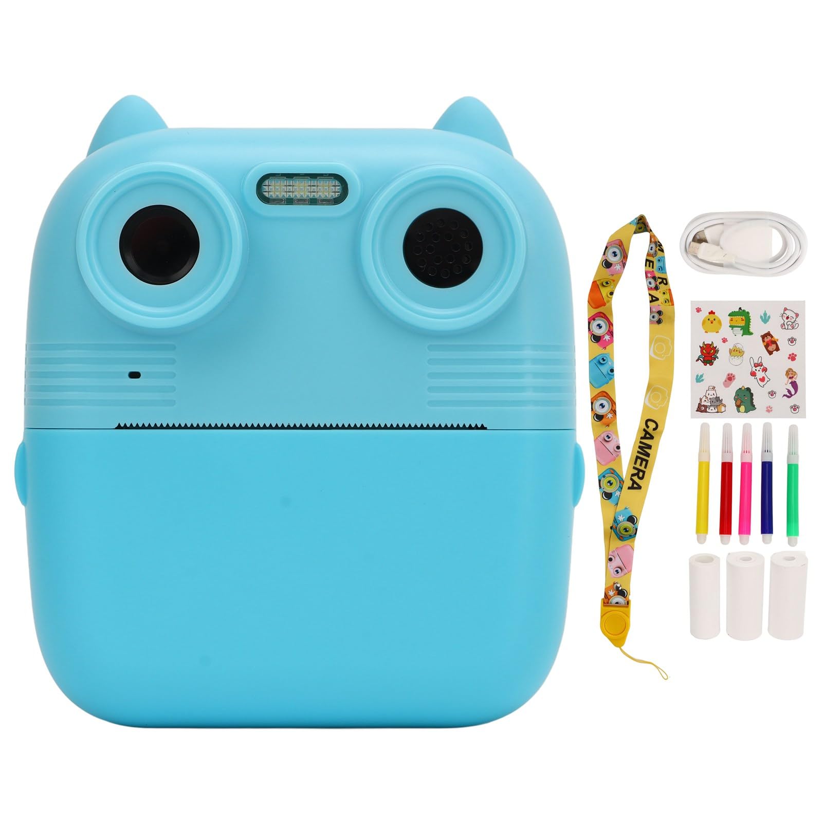 Digital Print Camera, Coloring Print Camera with 2.8 Inch IPS Screen for Boys for Travel (SkyBlue)