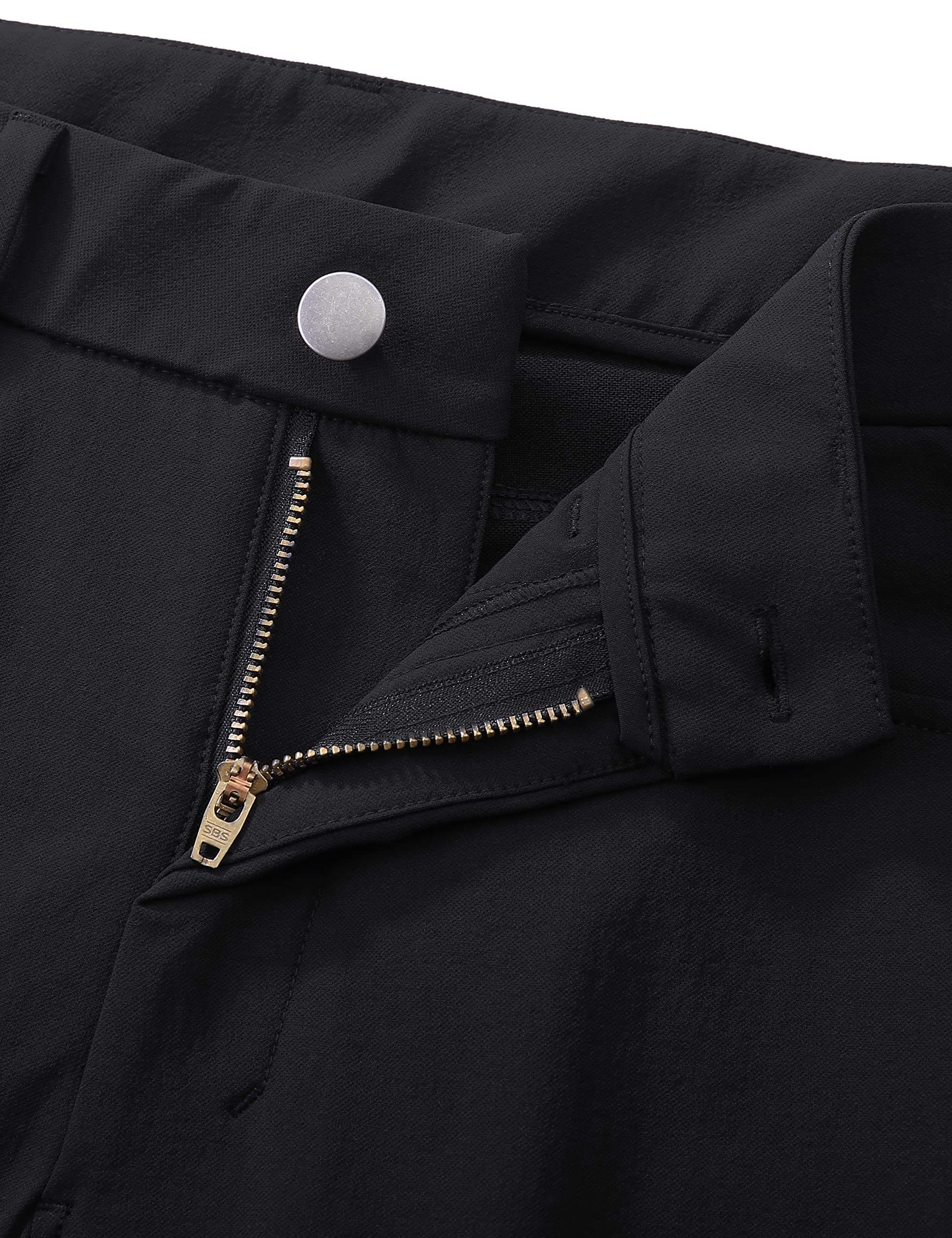 CRZ YOGA Men's All Day Comfy Golf Pants with 5-pocket - 34'' Quick Dry Lightweight Casual Work Stretch Pants Black 38W x 34L