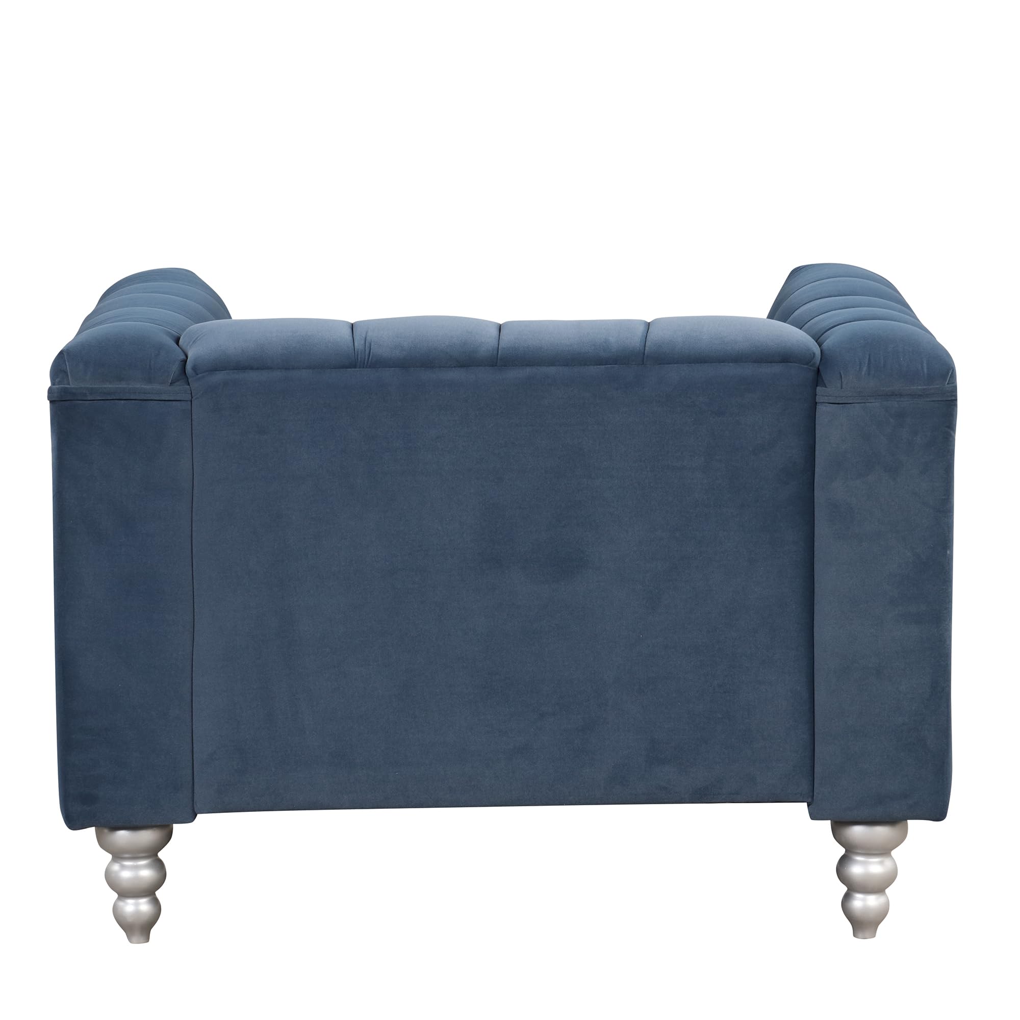 Merax, Blue 89" Modern Dutch Fluff Comfortable Upholstered Sofa Loveseat with Solid Wood Legs,Buttoned Tufted Backrest,Living Room Furniture